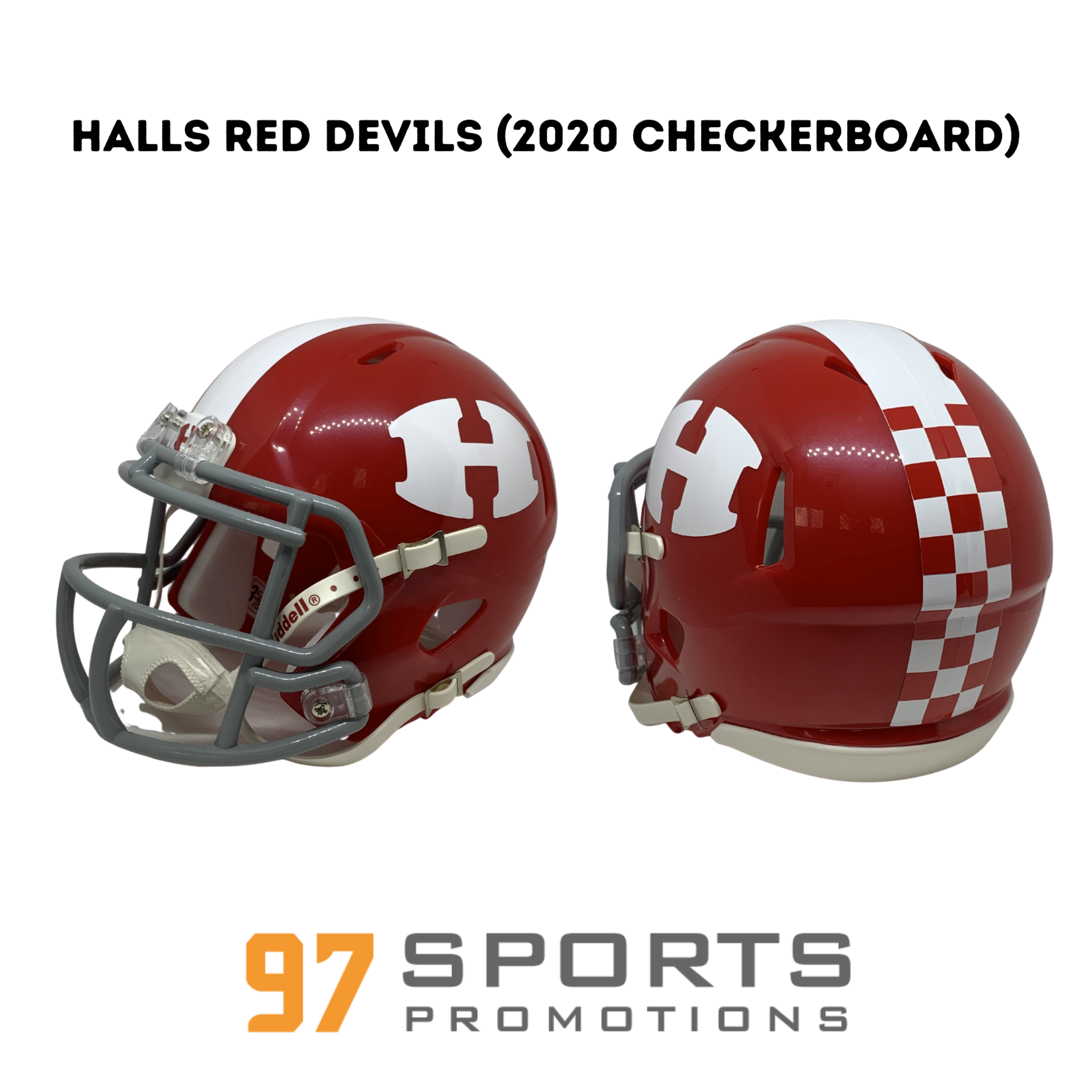 Halls Red Devils 2020 (TN) Mini Football Helmet - 97 Sports Promotions