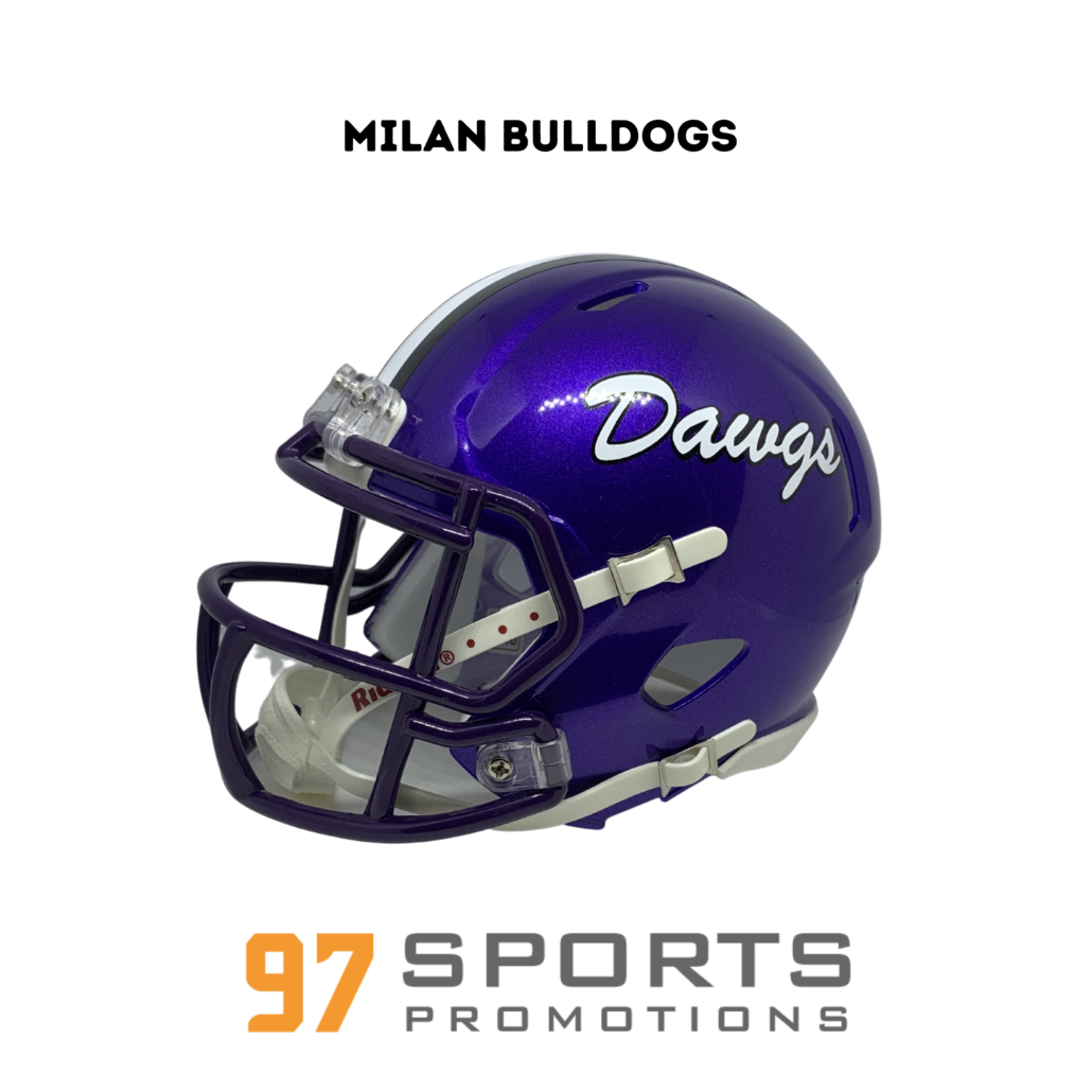 Milan Bulldogs Mini Football Helmet - 97 Sports Promotions