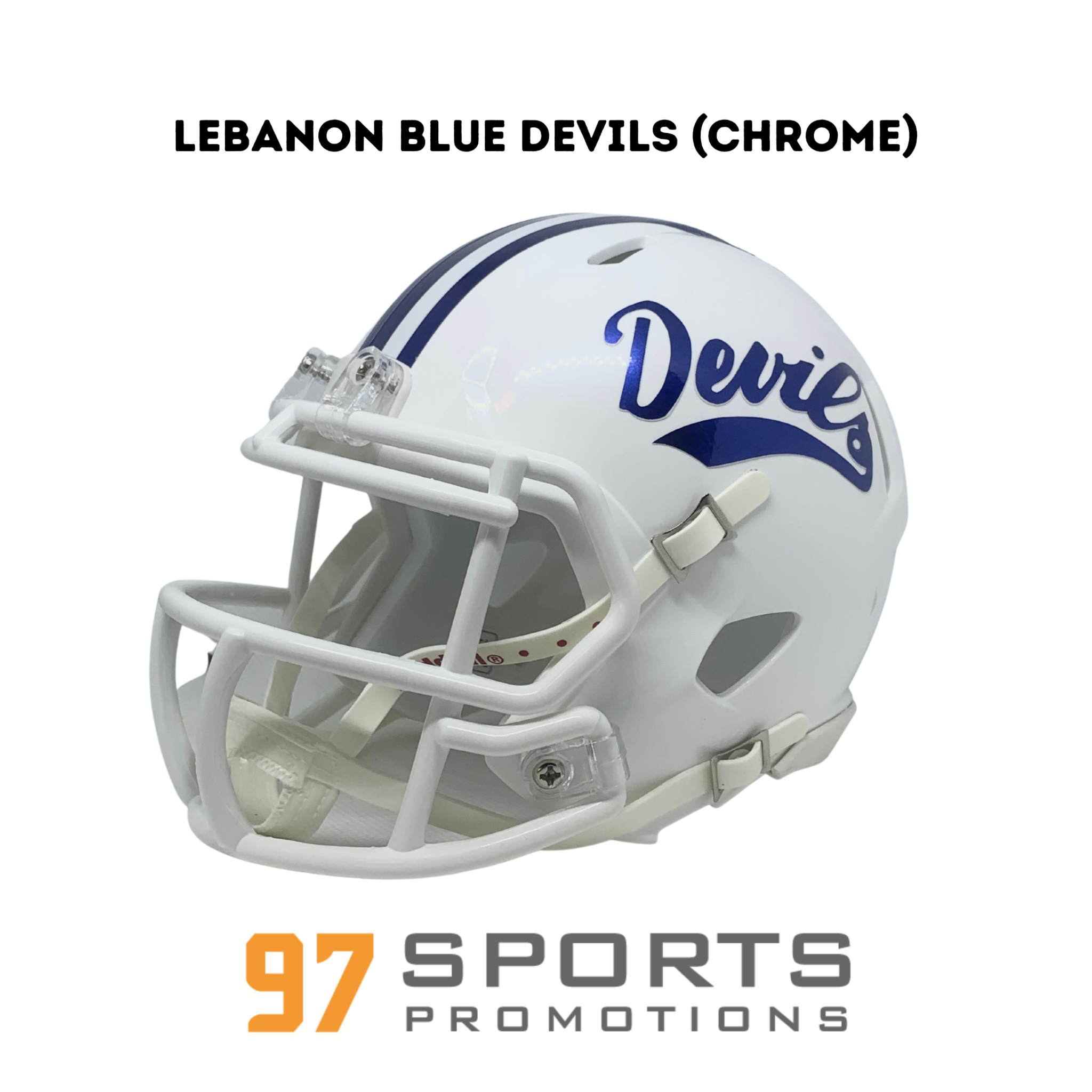 Lebanon Blue Devils (Chrome) Mini Helmet - 97 Sports Promotions