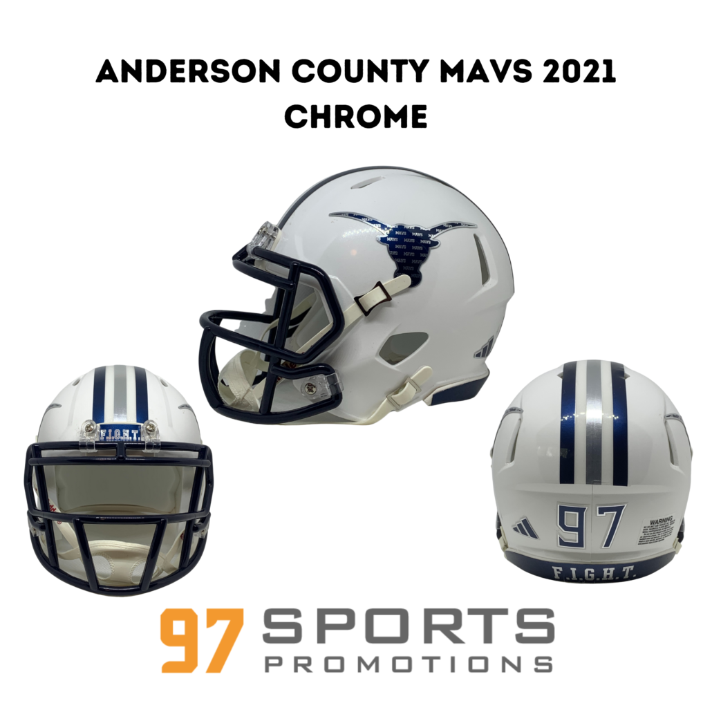 Anderson County Mavericks 2021 Chrome Mini Helmet - 97 Sports Promotions
