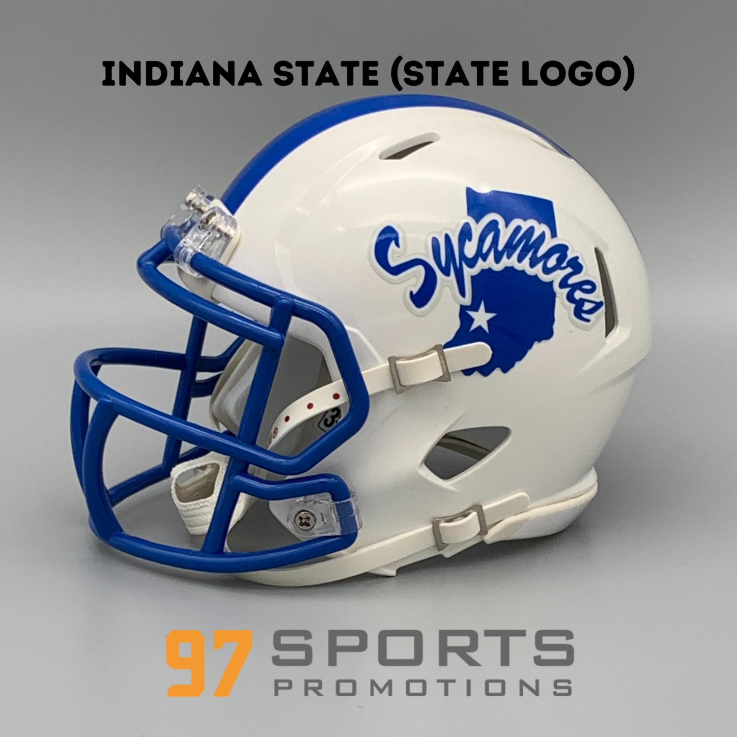 Indiana State (State Logo) IN Mini Football Helmet - 97 Sports Promotions