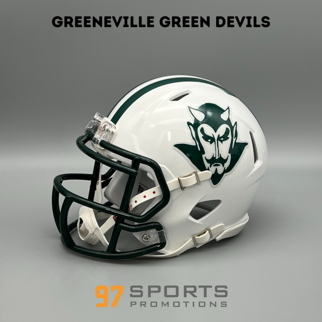 Greeneville Green Devils Mini Football Helmet 2022 - 97 Sports Promotions