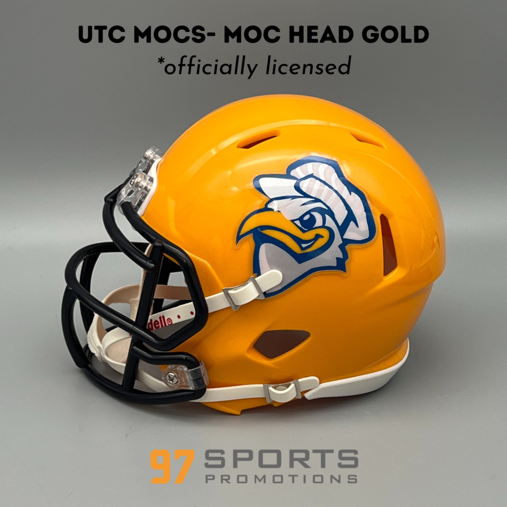 Chattanooga (UTC) Mocs- Moc Head Gold Mini Football Helmet - 97 Sports ...