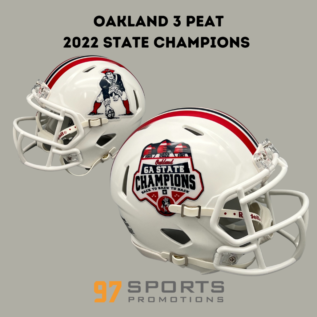 Oakland Patriots 2022 State Champions Mini Football Helmet - 97 Sports ...