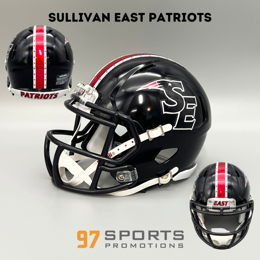 Sullivan East Patriots 2023 Mini Football Helmet - 97 Sports Promotions