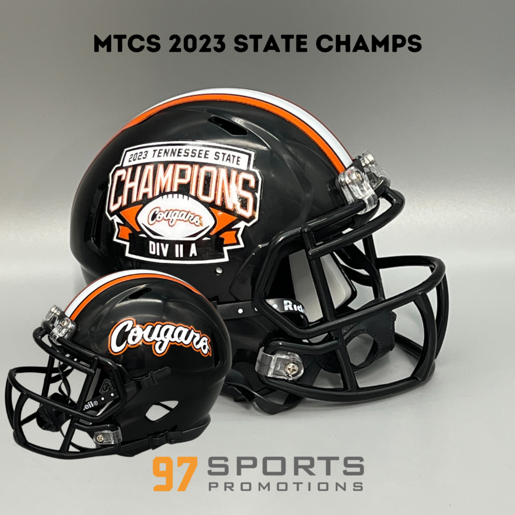 MTCS Cougars 2023 State Champions Mini Football Helmet - 97 Sports ...